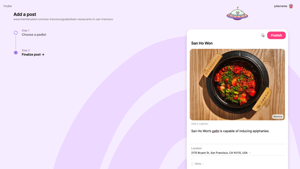 Padlet Mini: Save web content directly to boards