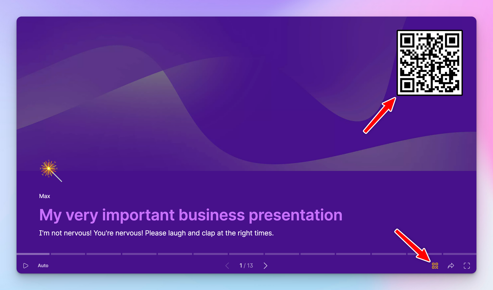 Updates to Slideshow: Autoplay, navigation bar, and QR codes