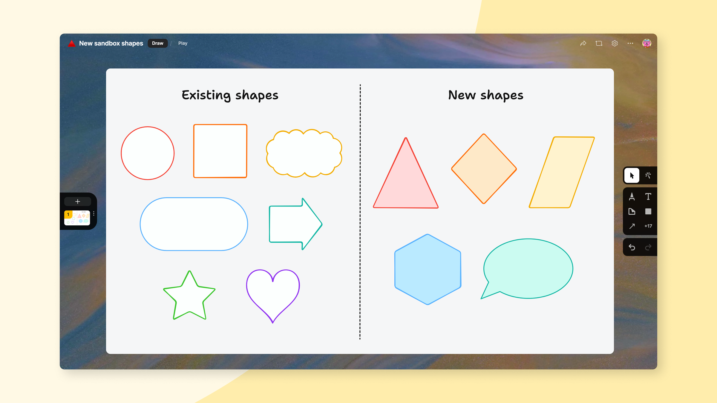 New shapes and connectors for sandbox